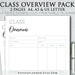 Class Overview Pack Printable Planner, Education Template, Study Plan ...