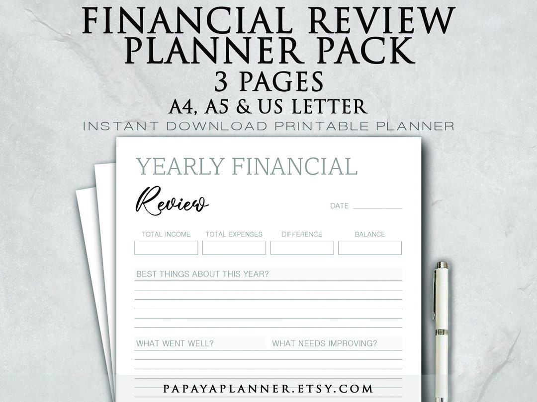 Financial Review Pack Printable Planner, Budget Template, Bill Plan ...