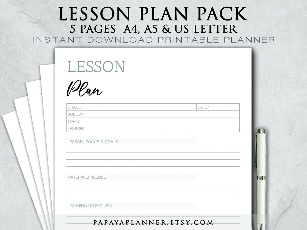 Lesson Plan Pack Printable Planner, Education Template, Study Plan ...