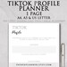 Tiktok Profile - Printable Planner, Personal Planner, Social Media ...