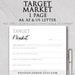Target Market Planner - Printable Planner, Business Template, Digital ...