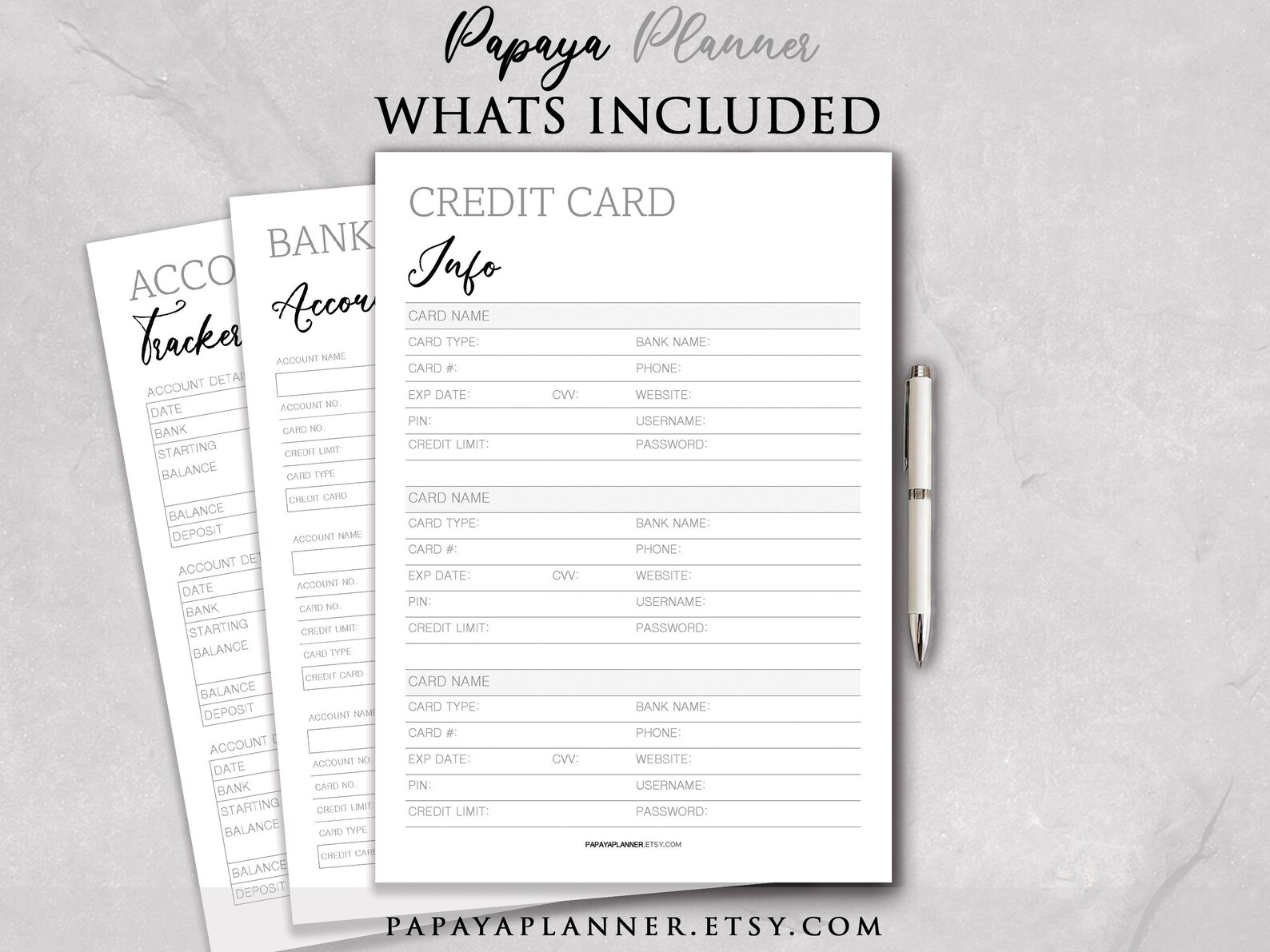 Accounts Tracker Pack - Printable Planner, Budget Template, Bill Plan ...