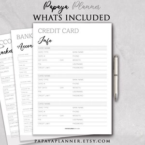 Accounts Tracker Pack - Printable Planner, Budget Template, Bill Plan ...