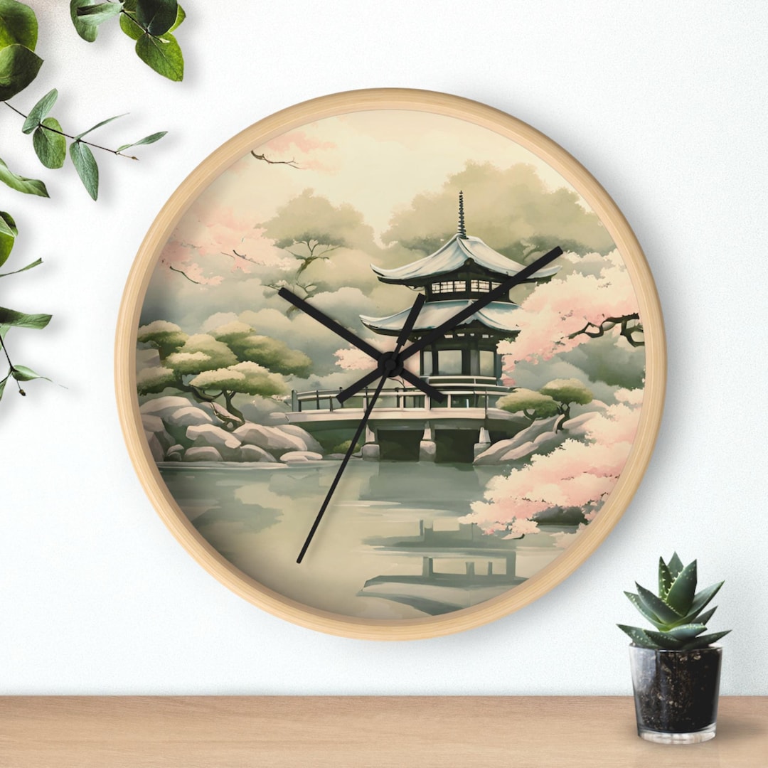 Japanese Style Wall Clock, Soft Colors Home Decor, Minimalist Clock ...