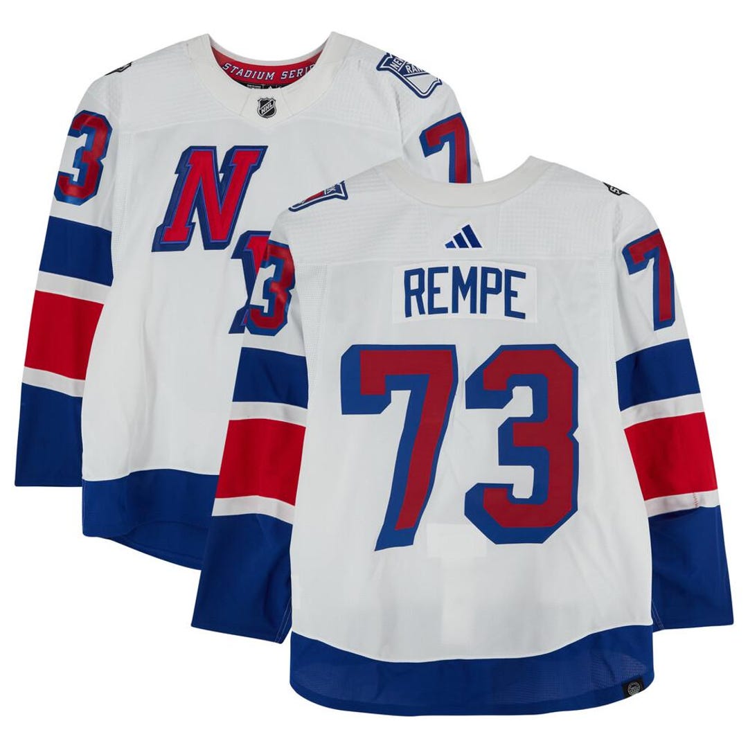 New York Rangers 73 Matt Rempe Men's 2024 Hockey Stadium Series White ...