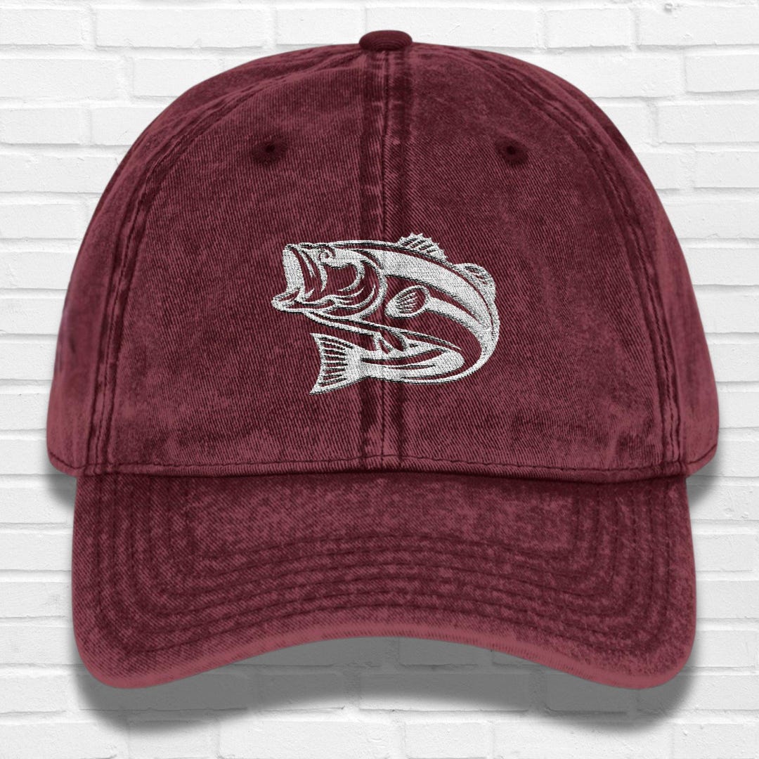 Embroidered Bass Fish Cap Fish Cap Vintage Fisher Cap Retro Fishing Hat ...