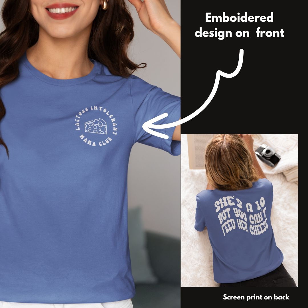 Embroidered Lactose Intolerant Mama Club Tee - Etsy