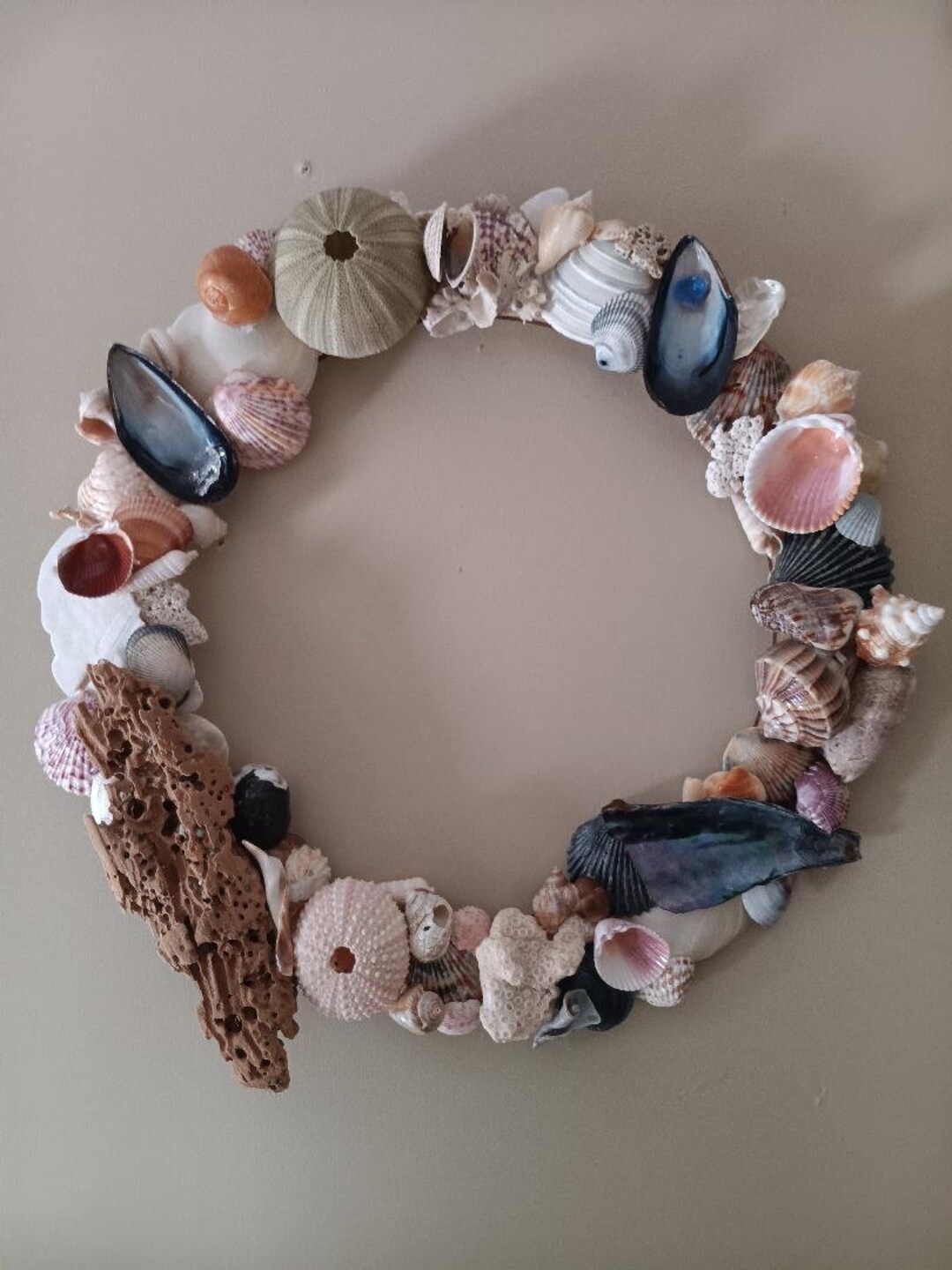 Beautiful Handmade Shell Wreath Perfect for Any Beach Themed or ...