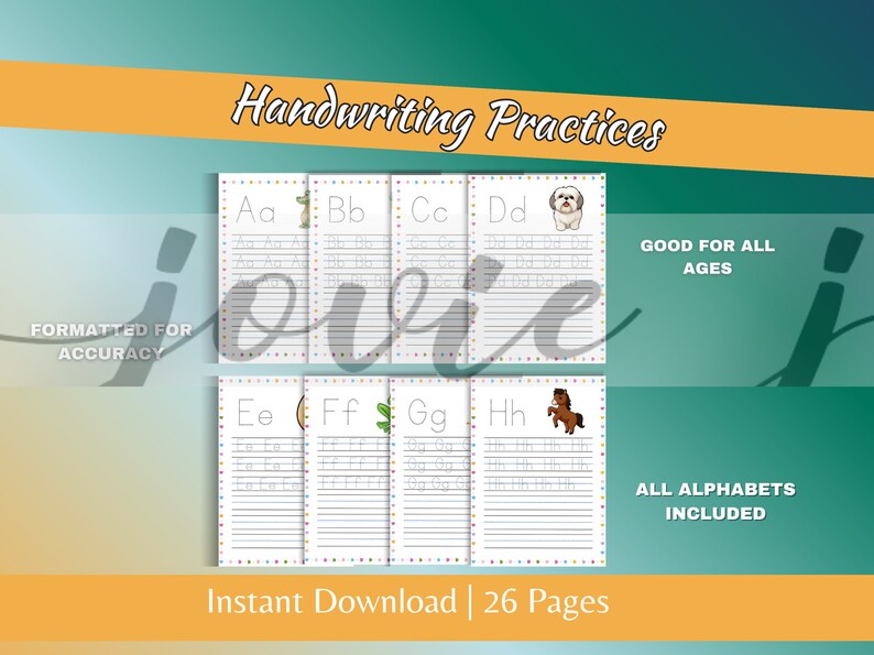 Handwriting Practice Lettering Worksheets Lettering Guide Neat Handwriting iPad Handwriting ...