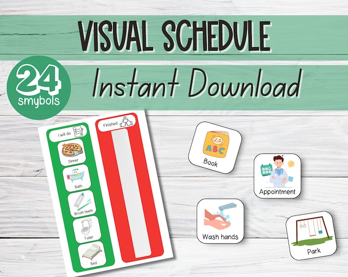 Visual Schedule for Autism Visual Cards Now and Next Board ADHD ...