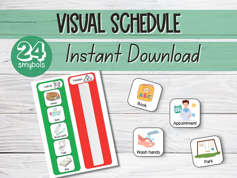 Visual Schedule for Autism Visual Cards Now and Next Board ADHD ...