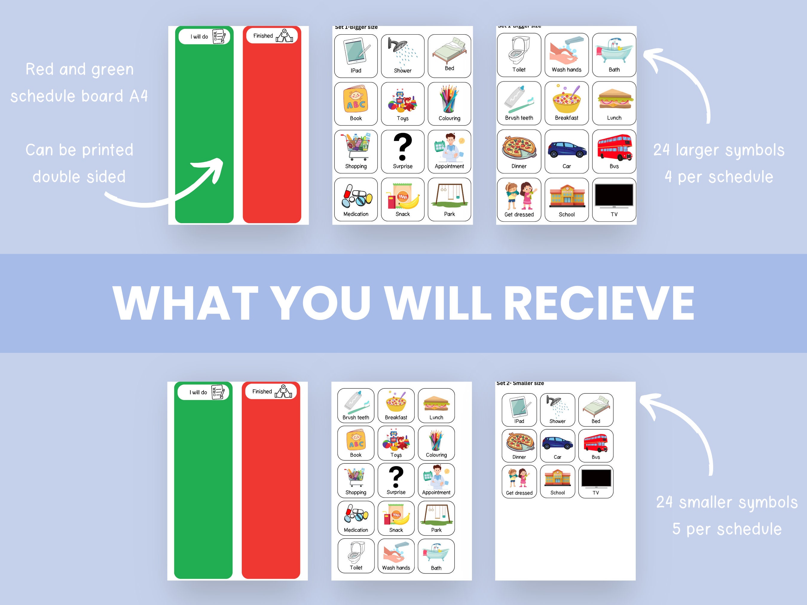 Visual Schedule for Autism Visual Cards Communication Now and Next ...
