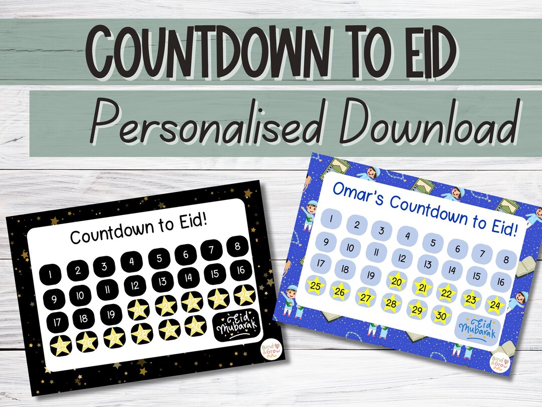 Eid Countdown Kids, Islamic PDF Activity, Ramadan Calendar Digital ...