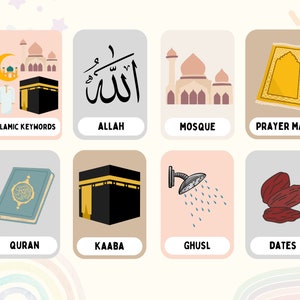 Islamic Flash Cards Arabic Learning Eid Activities for Kids Learn ...