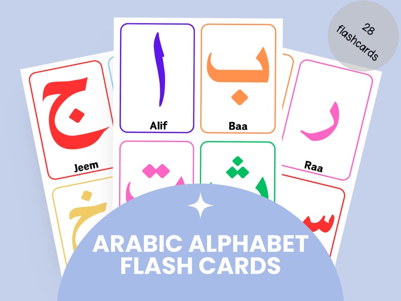 Arabic Alphabet Printable Flash Cards Arabic Learning Eid Activities ...