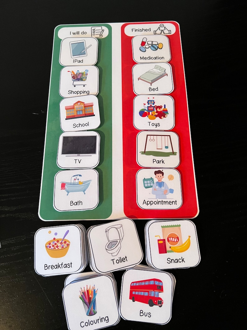 Visual Schedule for Autism Visual Cards Now and Next Board ADHD ...