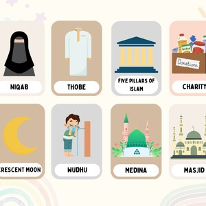 Islamic Flash Cards Arabic Learning Eid Activities for Kids Learn ...