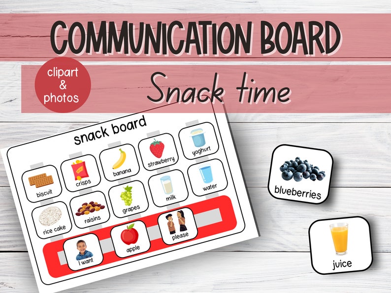 Non Verbal Communication Board for Snack Choosing Board for Autism ...
