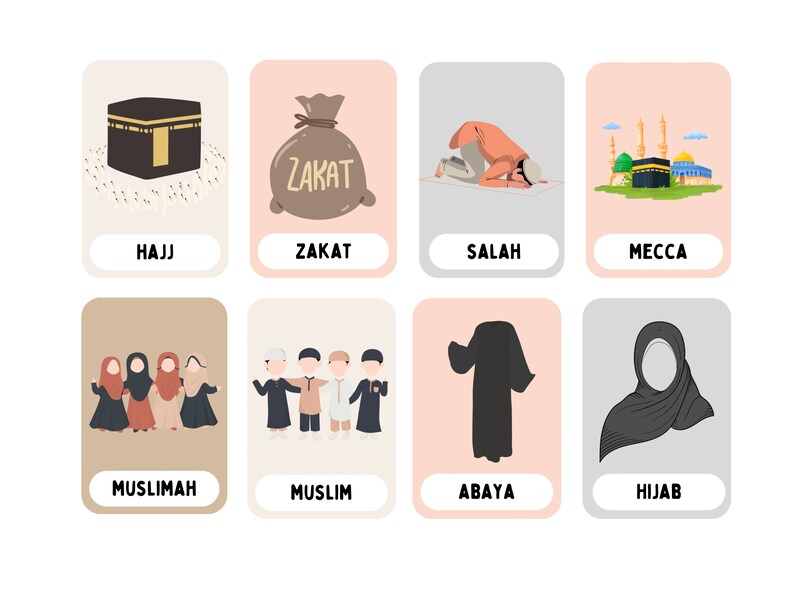 Islamic Flash Cards, Arabic Learning, Eid Activities for Kids, Learn Arabic, Eid Gift for Kids ...