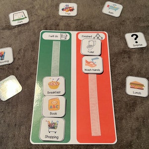 Visual Schedule for Autism Visual Cards Now and Next Board ADHD ...