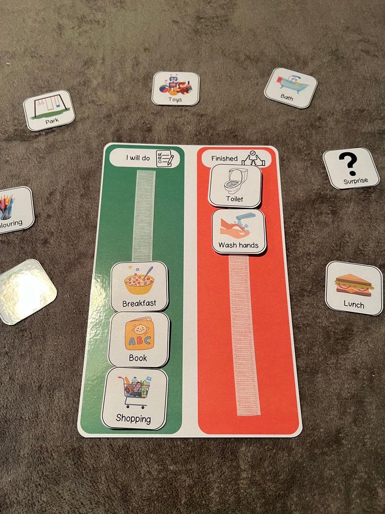 Visual Schedule for Autism Visual Cards Now and Next Board ADHD ...
