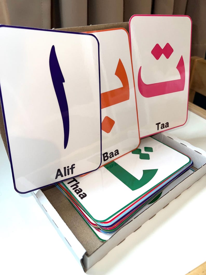Learn Arabic Alphabet Flash Cards for Muslim Kids Learning Arabic ...