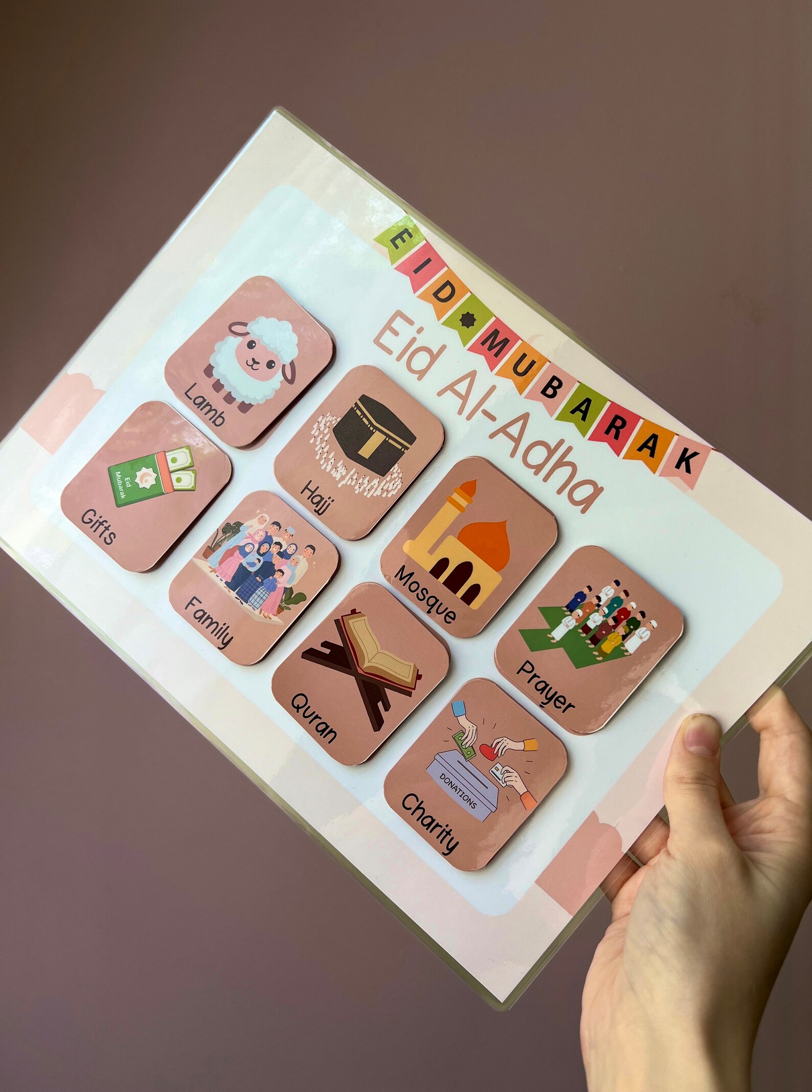 Childrens Eid Gift for Toddlers Islamic Learning Matching Activity for ...