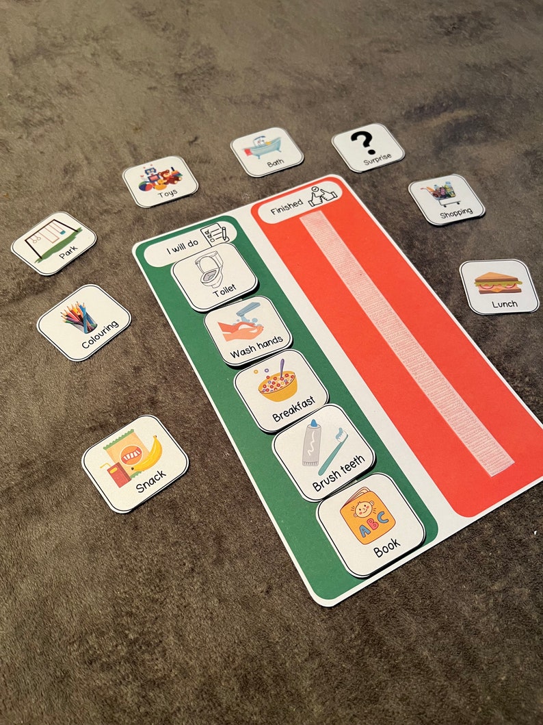 Visual Schedule for Autism Visual Cards Now and Next Board ADHD ...