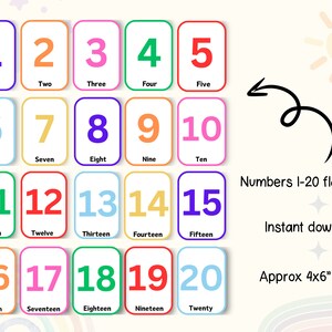 Number Flashcards 1-20 Flashcards Animal Flashcards Printable ...