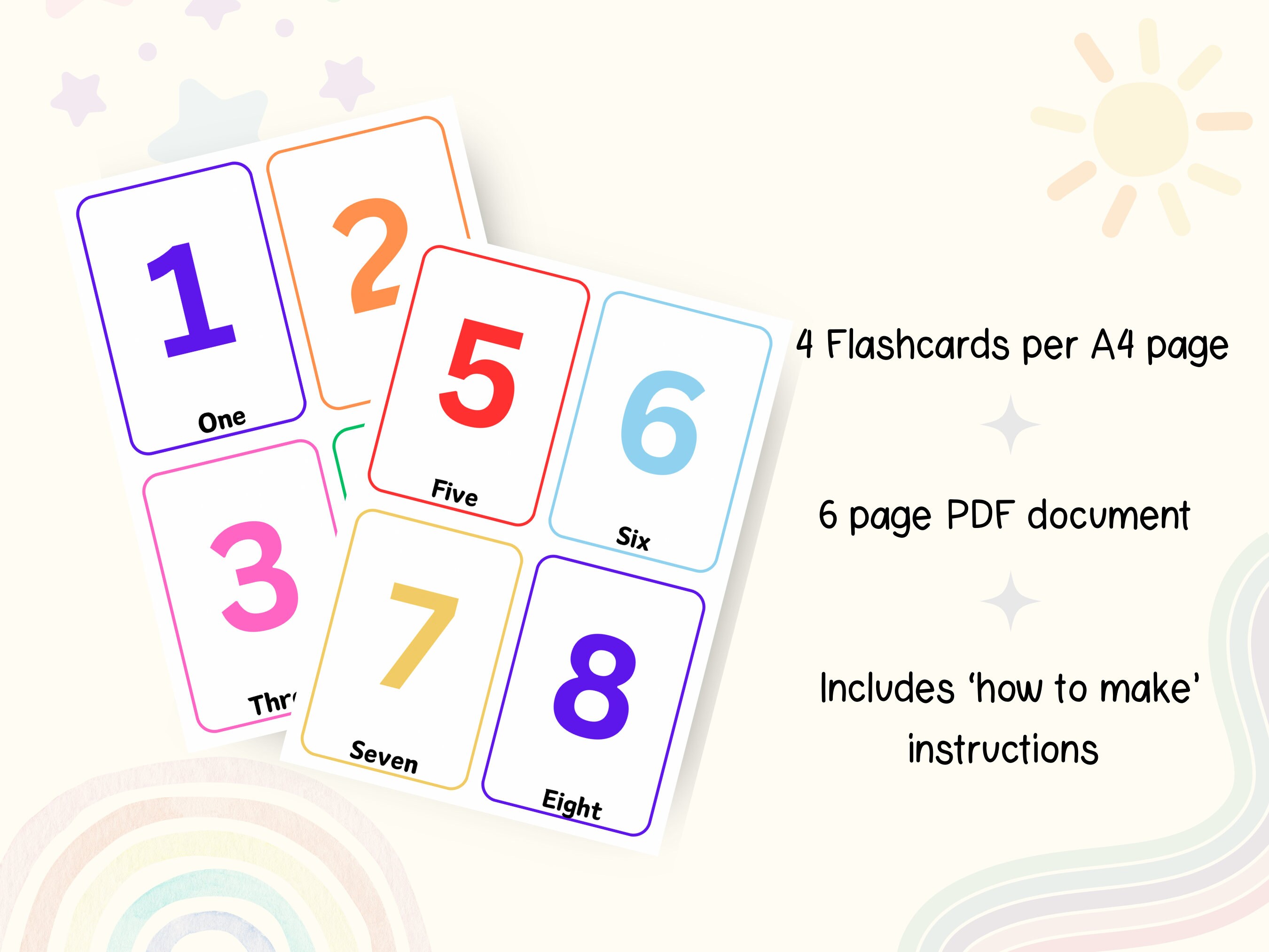 Number Flashcards 1-20 Flashcards Animal Flashcards Printable ...