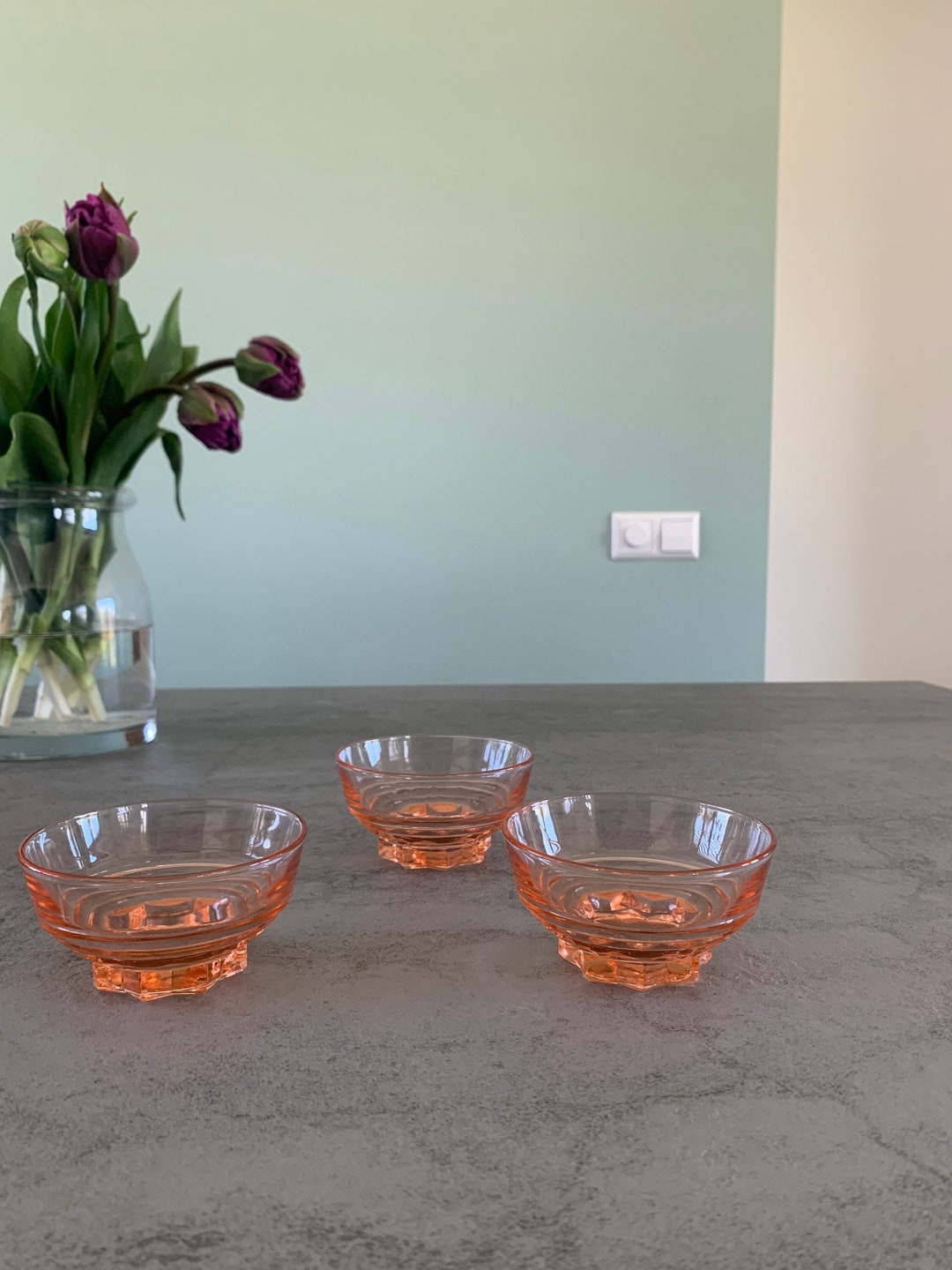 Super Cute Pink Pressed Glass Little Bowls, 3 Pieces - Etsy