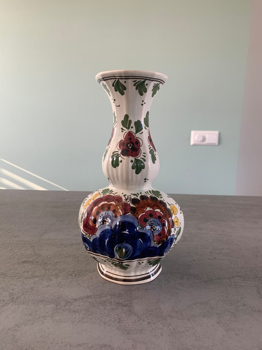 A Handpainted Knob Vase With Flower Decor - Etsy