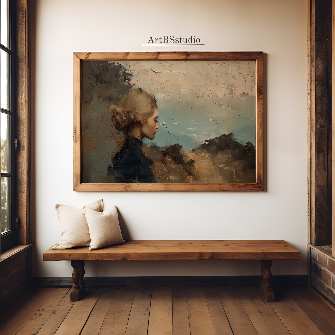 Abstract Woman Face Art, Original Painting Lady Face Echoing in ...