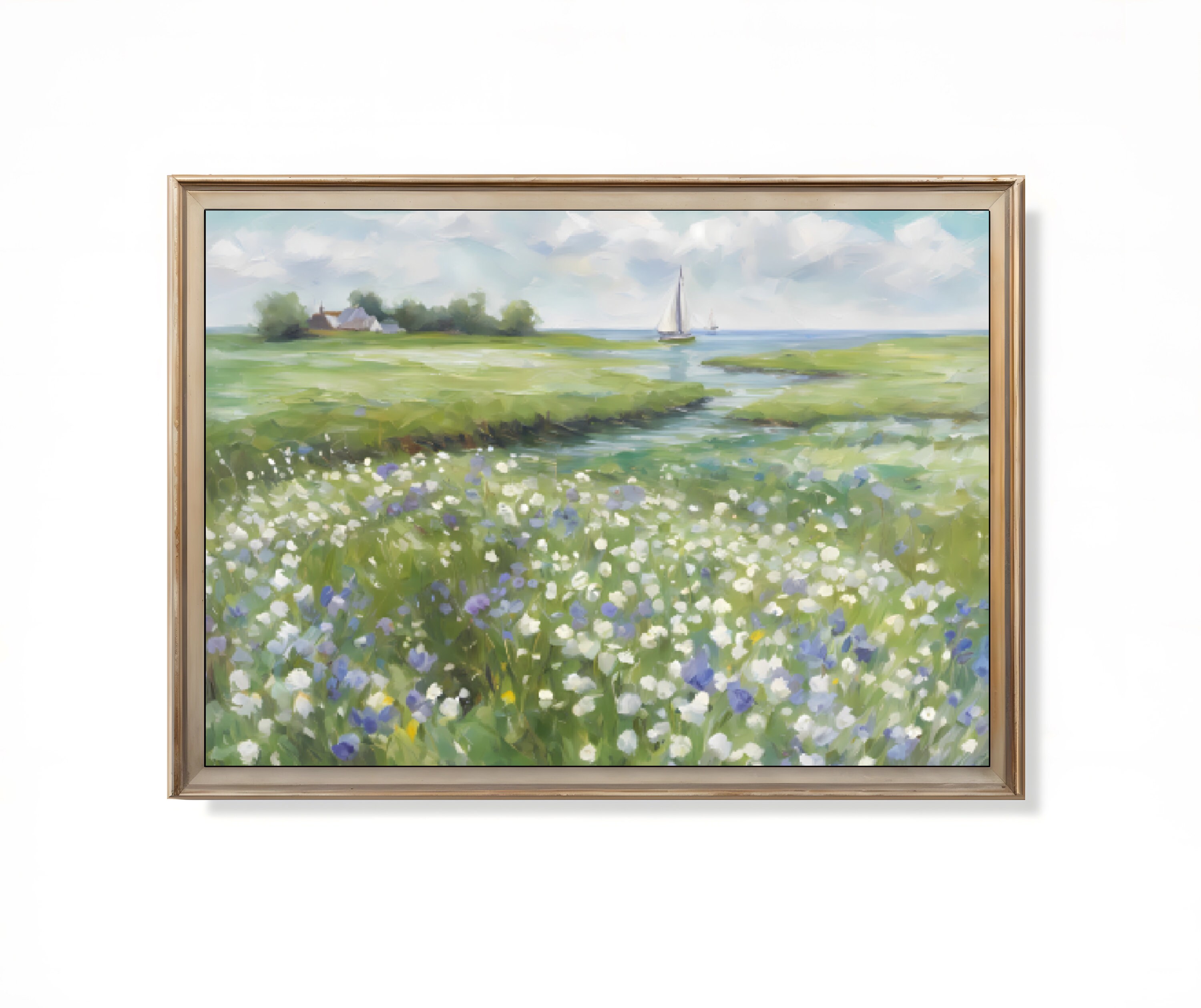 Spring Landscape Print Instant Download Printable Wall Art Oil Painting ...