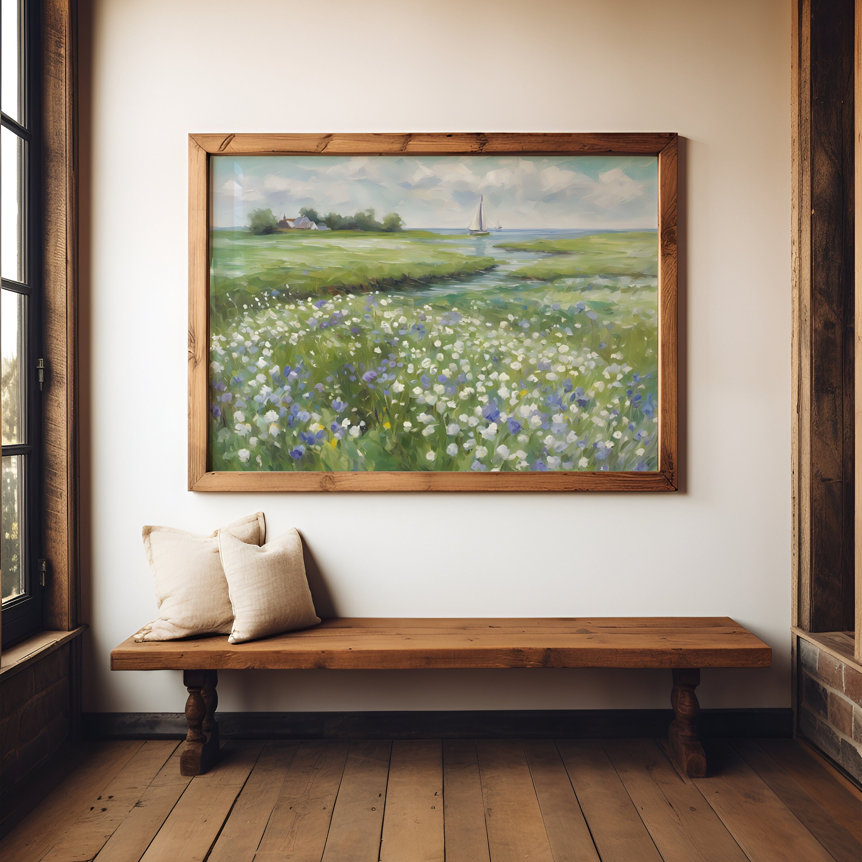Spring Landscape Print Instant Download Printable Wall Art Oil Painting ...