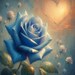 Blue Rose & Heart Oil Painting Love Inspired Wall Art Gift for Her ...
