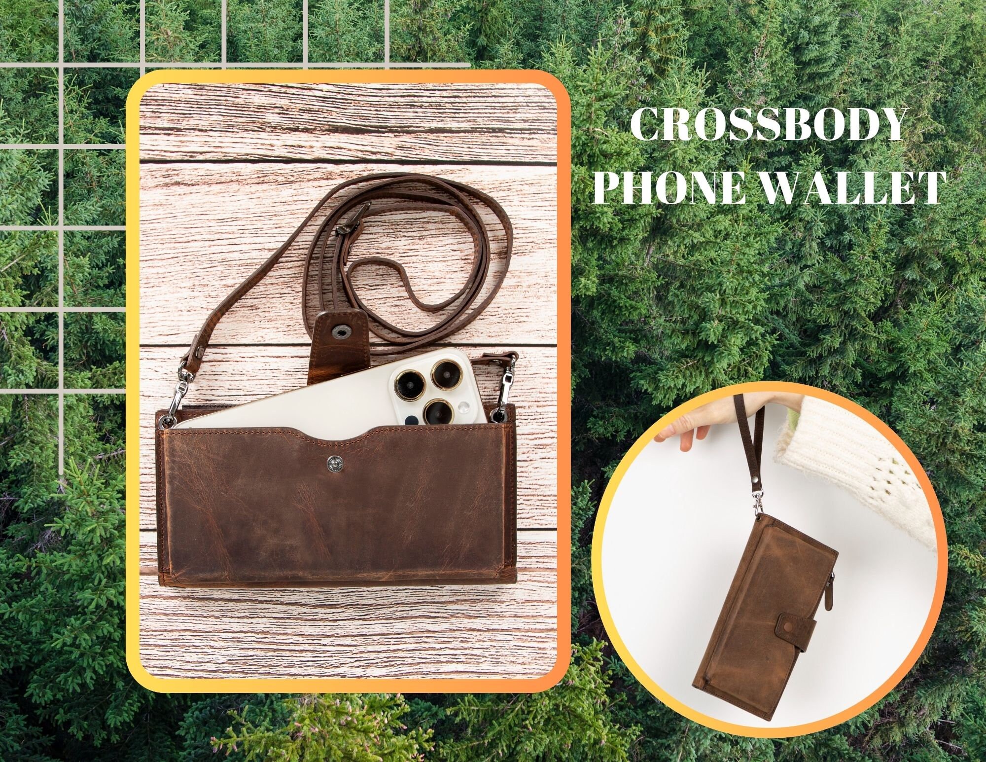 Custom Cell Phone Wallet Purse for Women With Wrist Strap, Crossbody ...