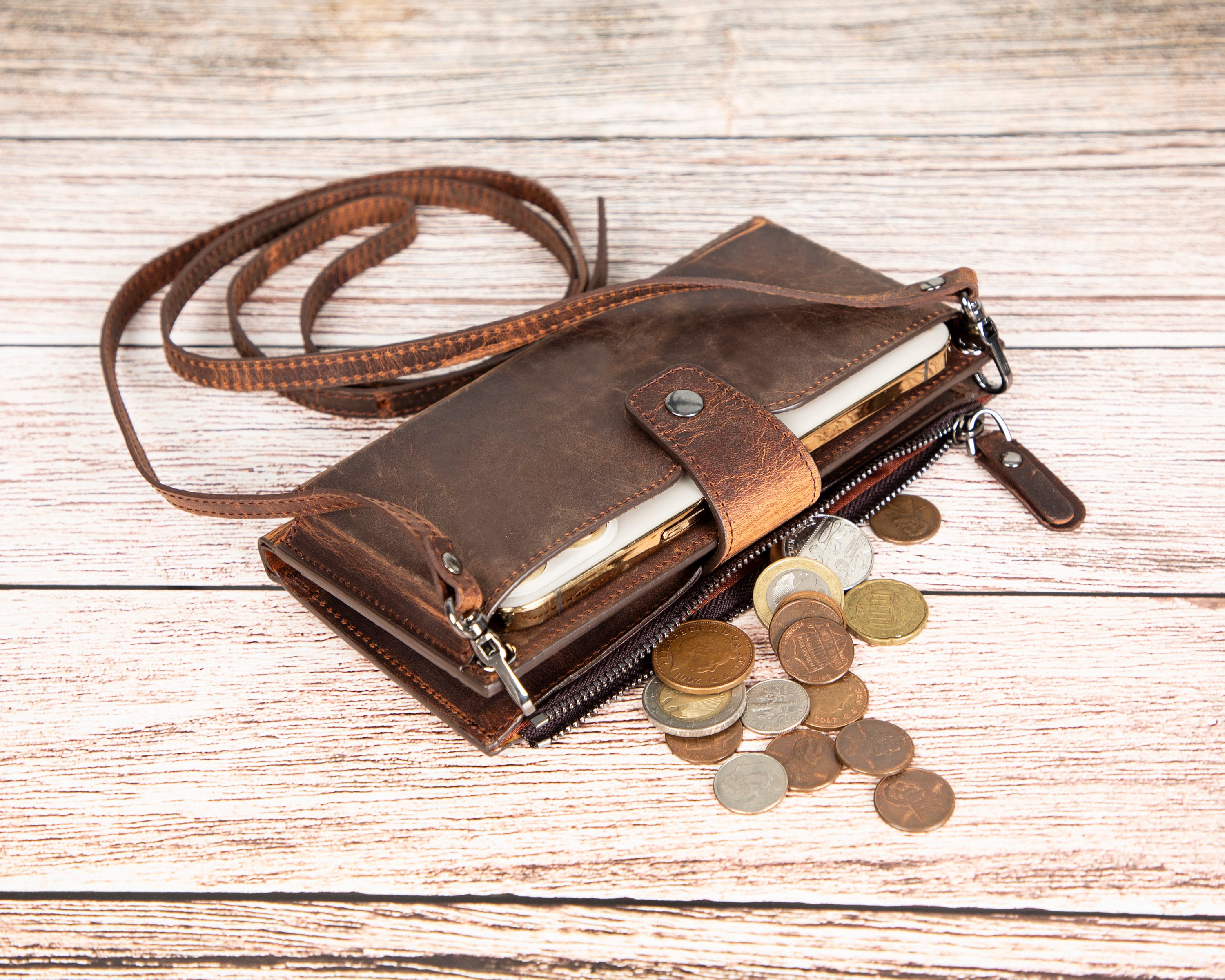 Custom Cell Phone Wallet Purse for Women With Wrist Strap, Crossbody ...