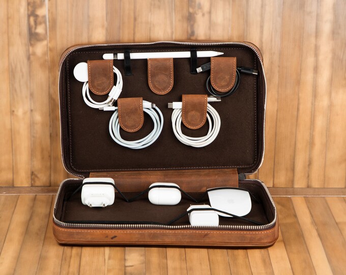 Leather Cable Organizers | Leather Cord Wrap and Earphone Holder ...
