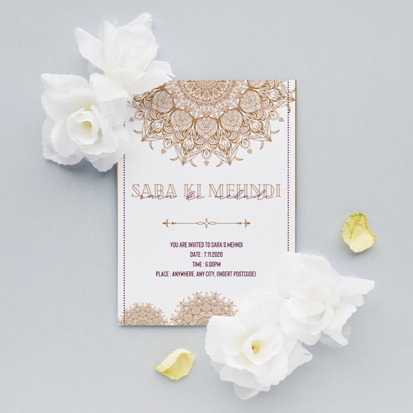 Pakistani Mehndi Invitation Cards - Etsy
