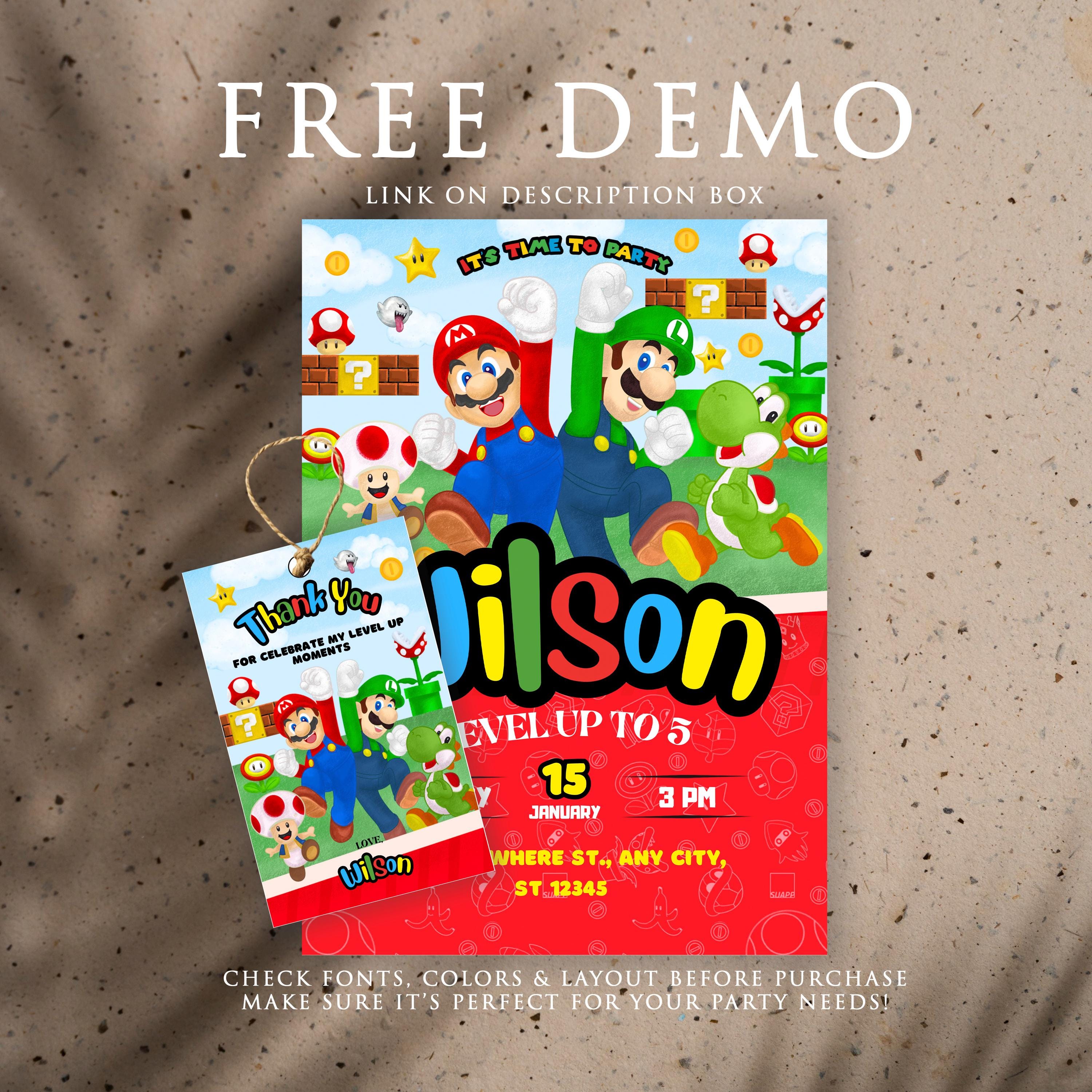 Editable Super Brothers Birthday Invitation Digital - Editable in Canva ...