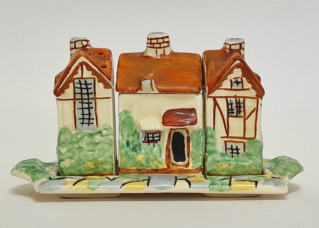 Crown Devon Fieldings Cottage Salt, Pepper and Condiment Set Reduced - Etsy
