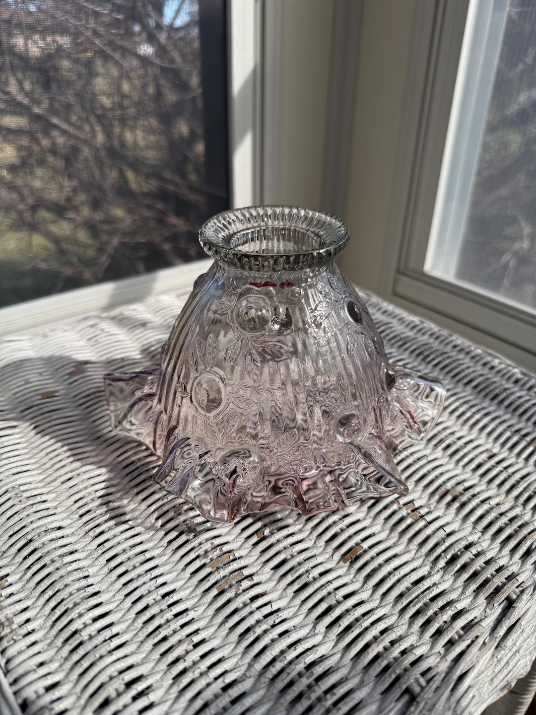 Vintage "cabbage Rose" Fenton Shade for Fairy Lamp | Shade Only ...