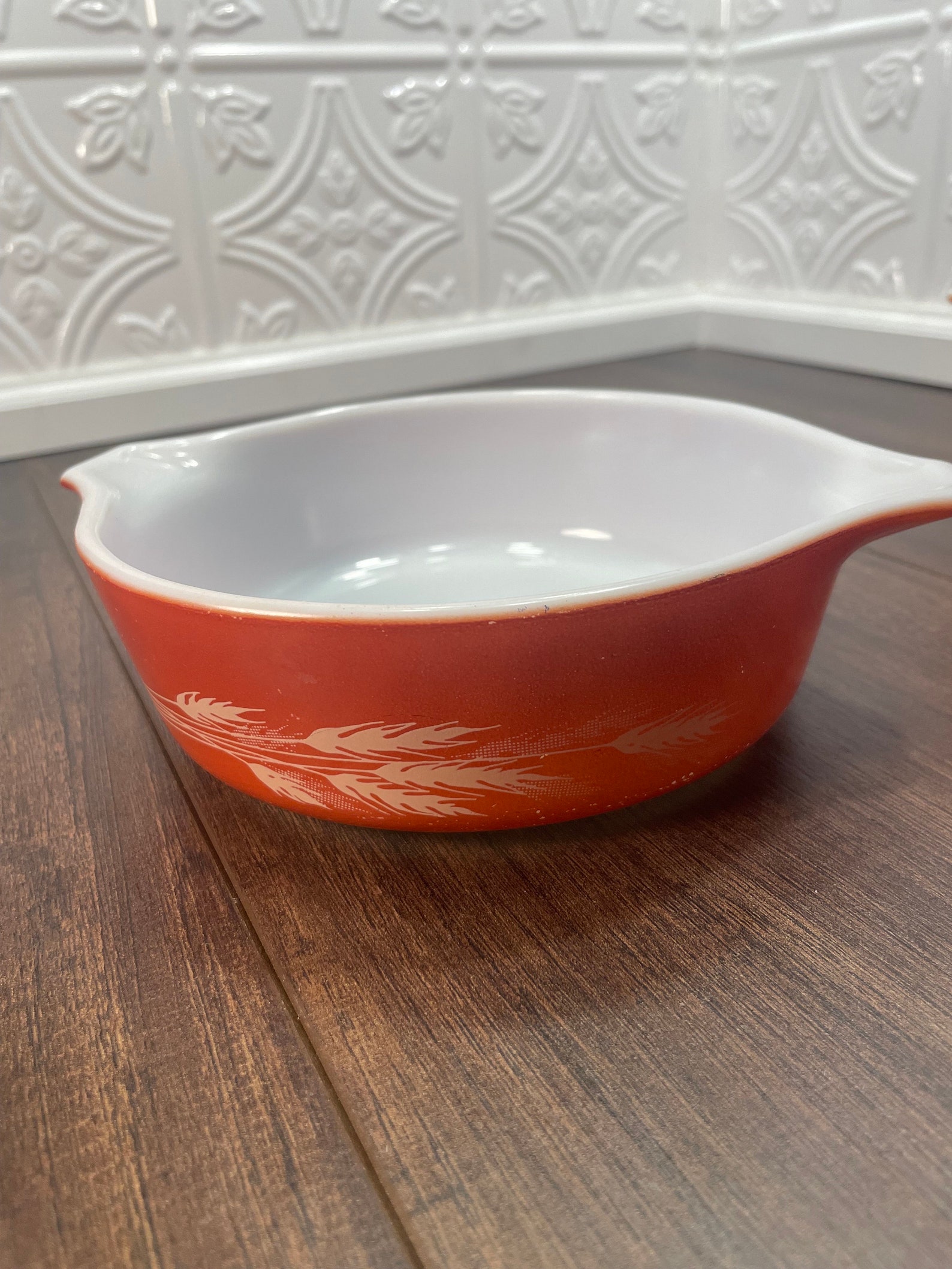 Vintage Pyrex Autumn Harvest Wheat Casserole Dishes | Set of 2 | Rust ...