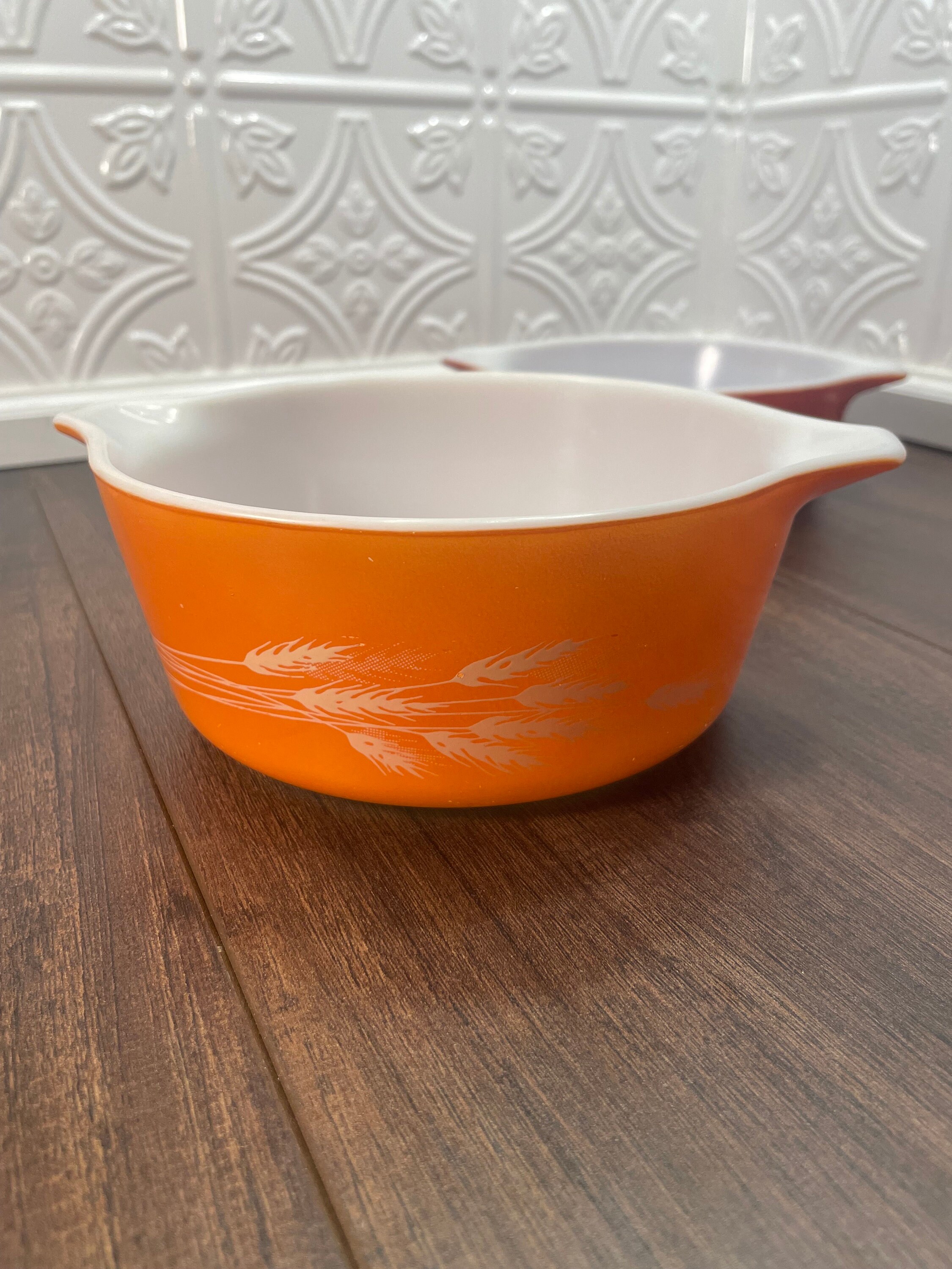Vintage Pyrex Autumn Harvest Wheat Casserole Dishes | Set of 2 | Rust ...