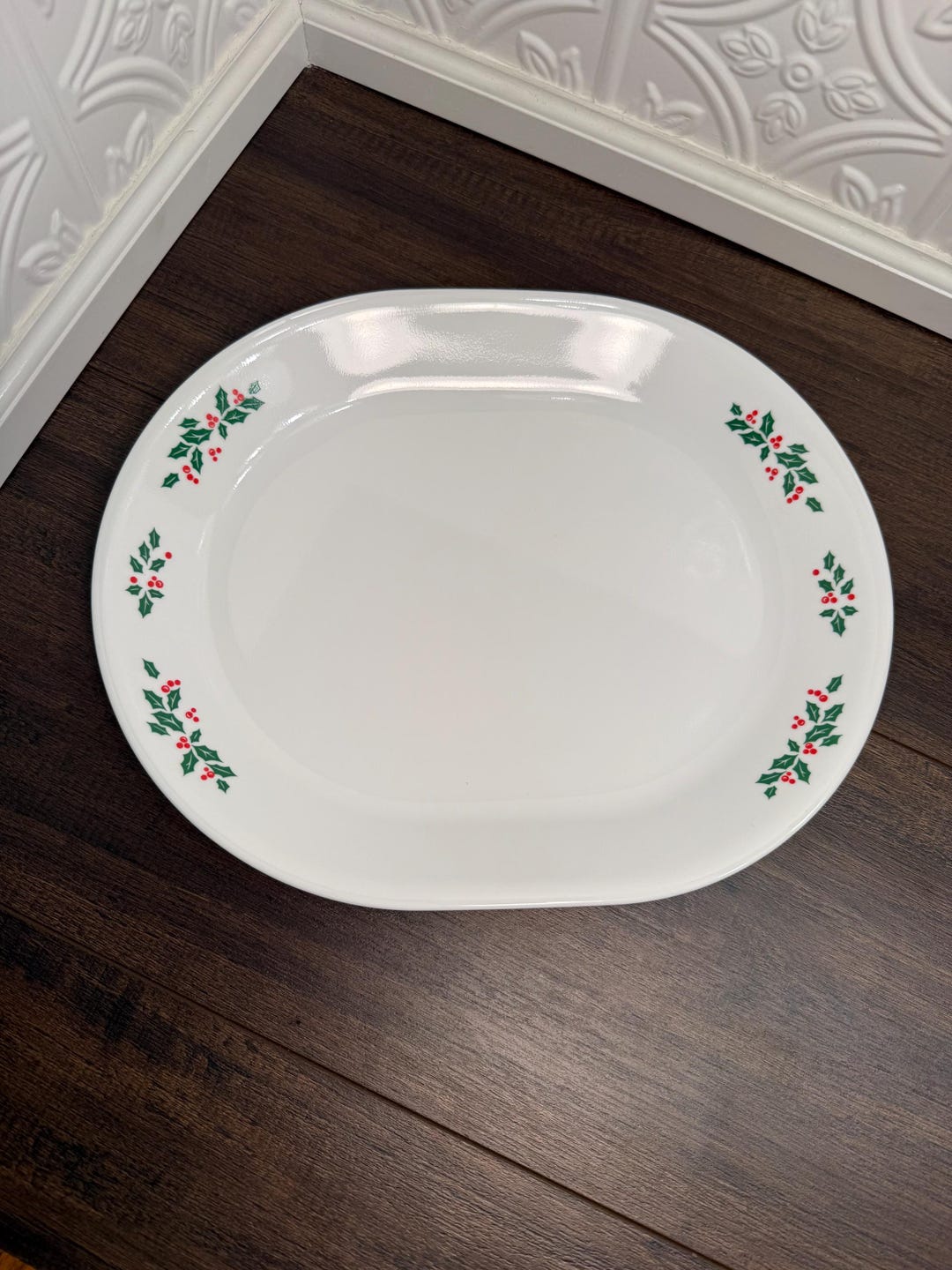 Vintage Corelle Christmas Winter Holly Oval Serving Platter/ Tray - Etsy