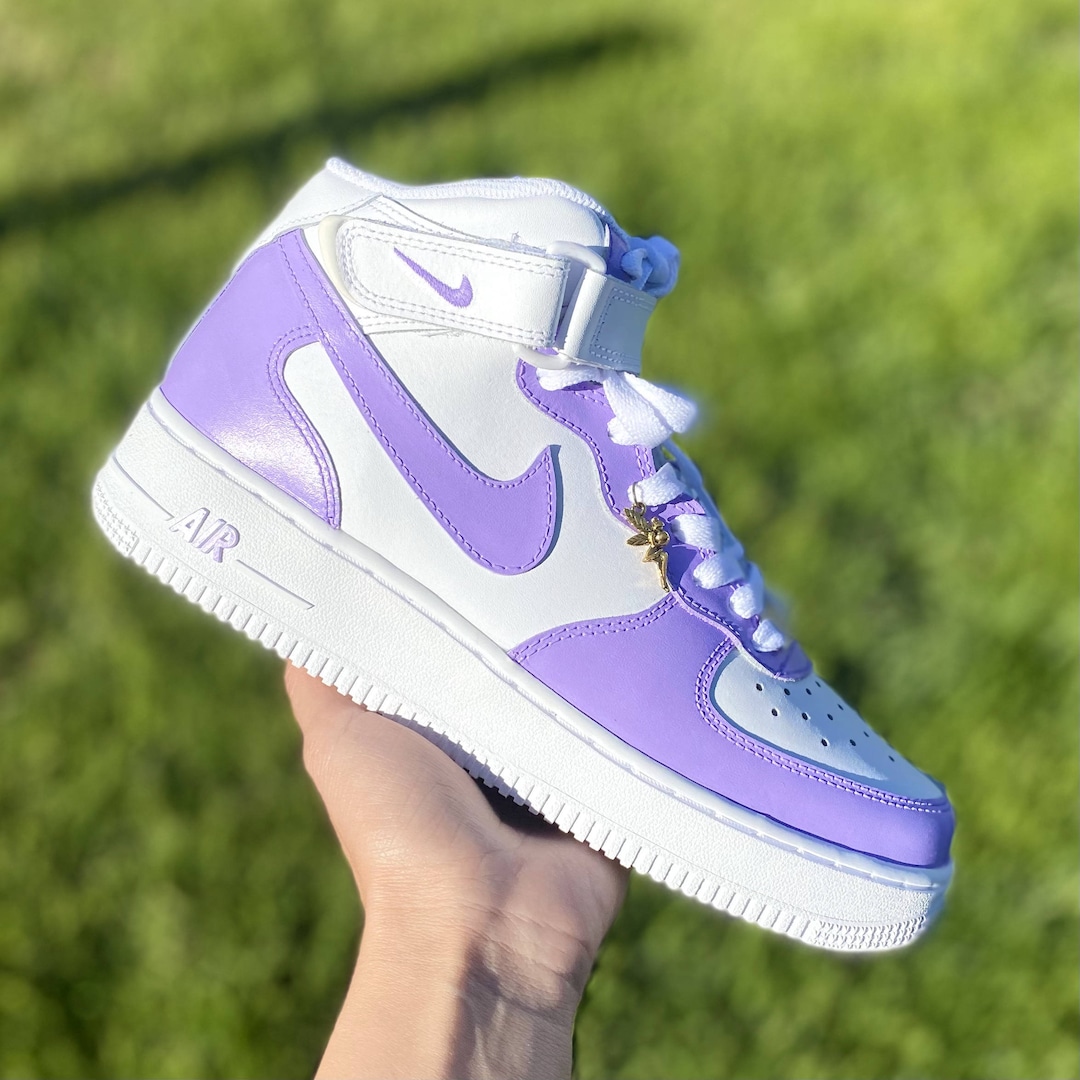Custom Painted Air Forces 1 Purple All Over Custom Hand Painted AF1 ...