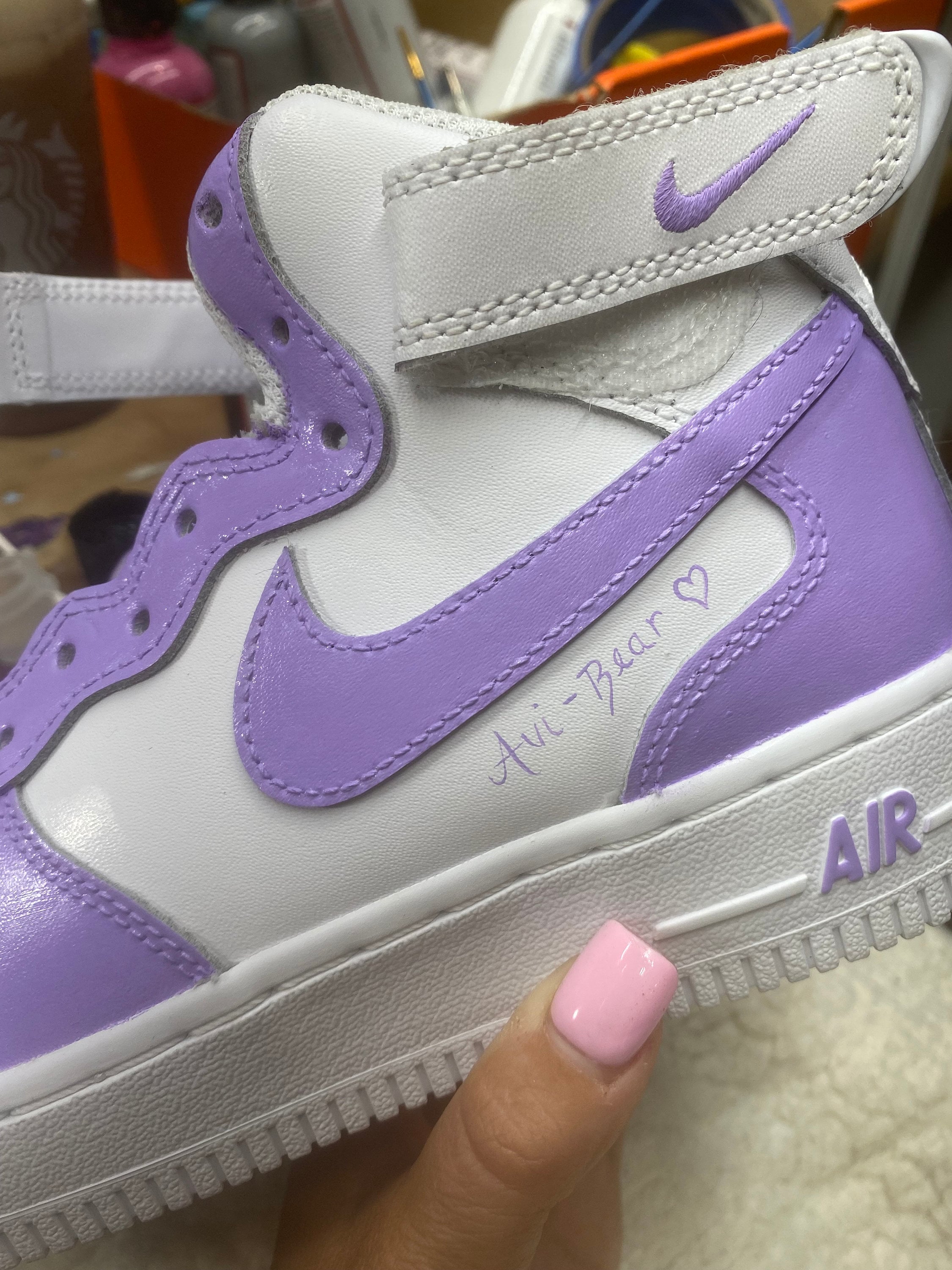Custom Painted Air Forces 1 Purple All Over Custom Hand Painted AF1 ...