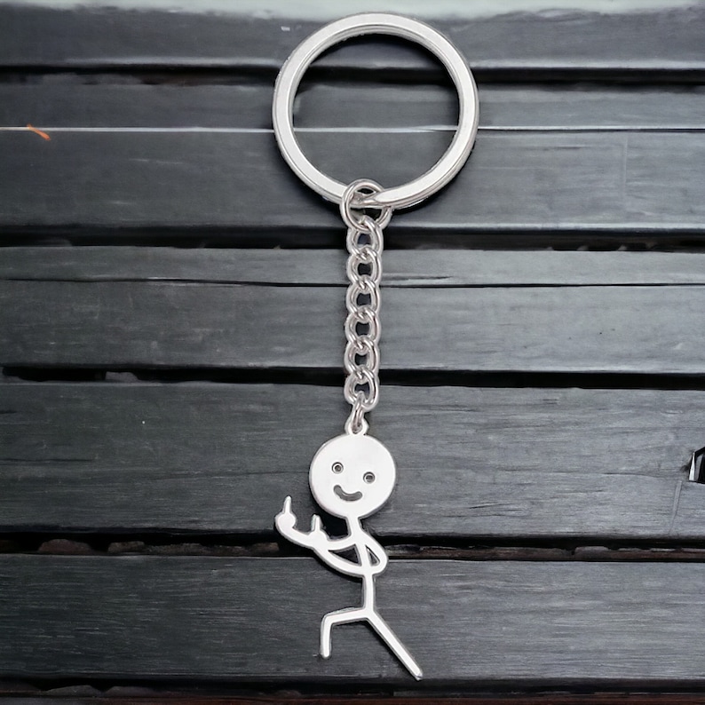 Funny Middle Finger, Funny Key Ring Titanium Steel,for Daddy, Gift for ...