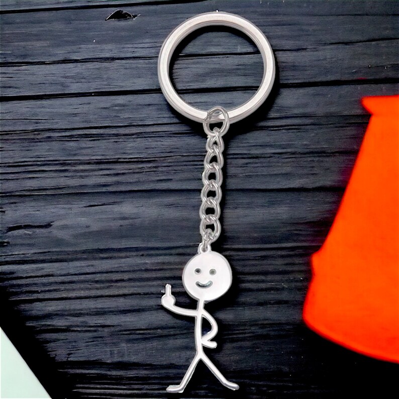 Funny Middle Finger, Funny Key Ring Titanium Steel,for Daddy, Gift for ...